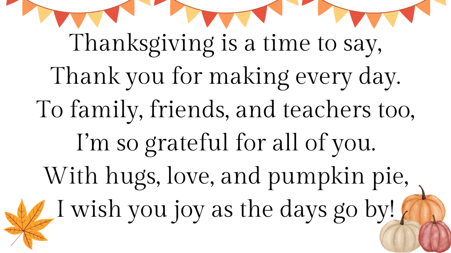 Thanksgiving Messages for Kids: Short Notes to Show Gratitude ...